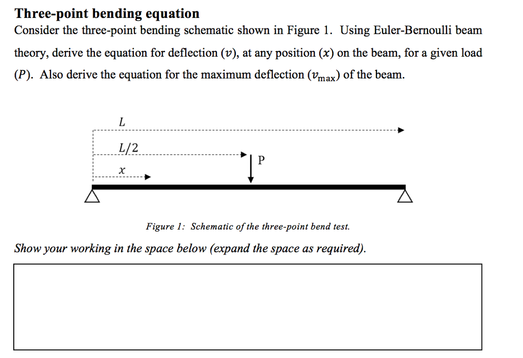 Three-point bending equation Consider the three-point | Chegg.com