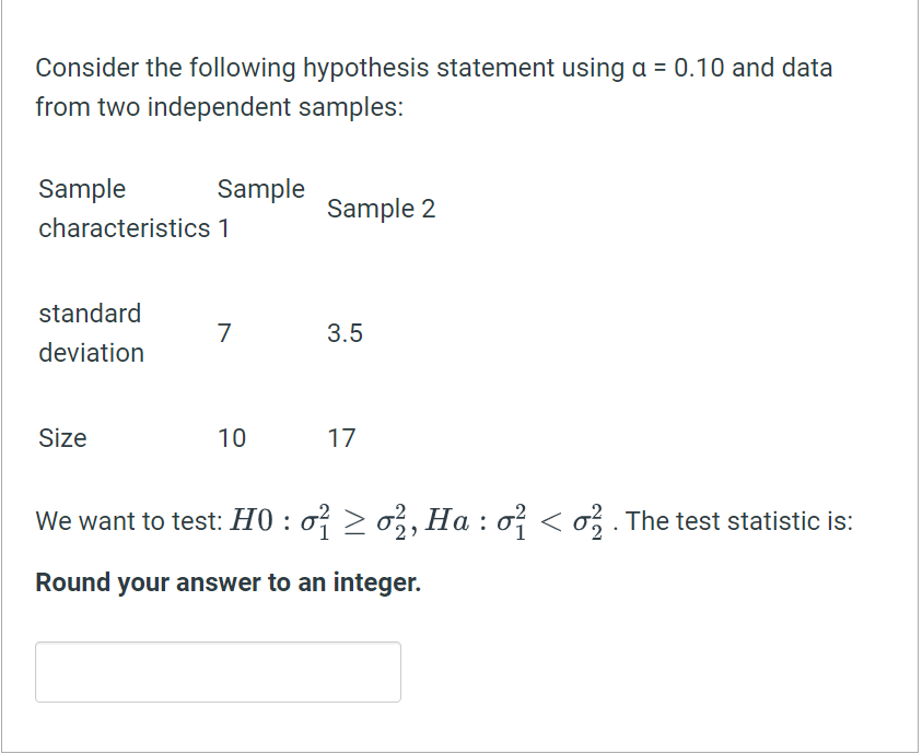 Solved Consider the following hypothesis statement using | Chegg.com