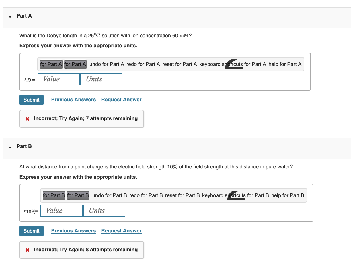 Solved What is the Debye length in a 25∘C solution with ion | Chegg.com