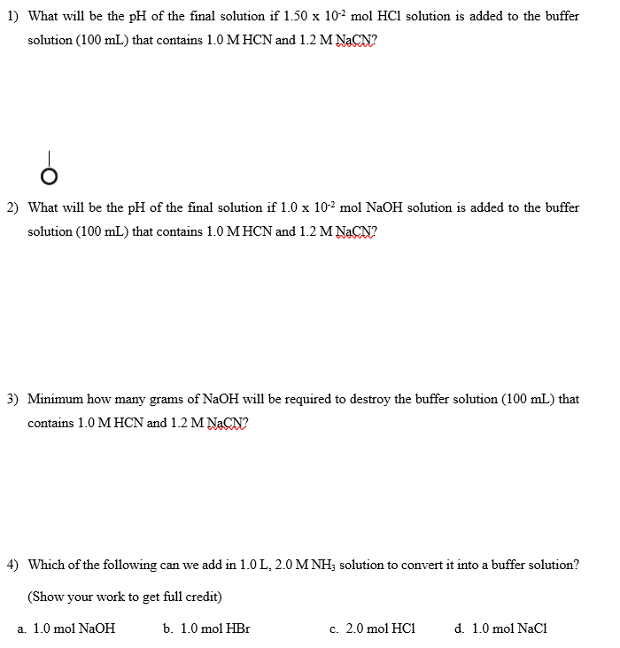 Solved PROCEDURE: (I) A buffer with equal mole of weak acid | Chegg.com