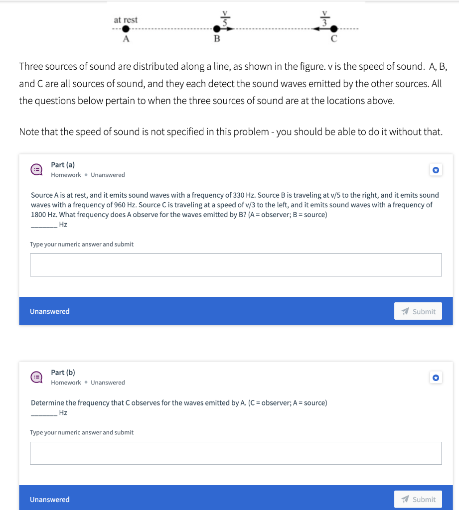 Solved Three sources of sound are distributed along a line, | Chegg.com