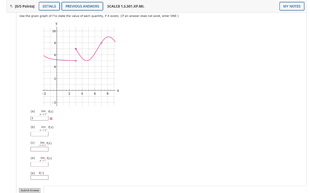Solved 1. [0/5 Points] DETAILS PREVIOUS ANSWERS SCALC8 | Chegg.com