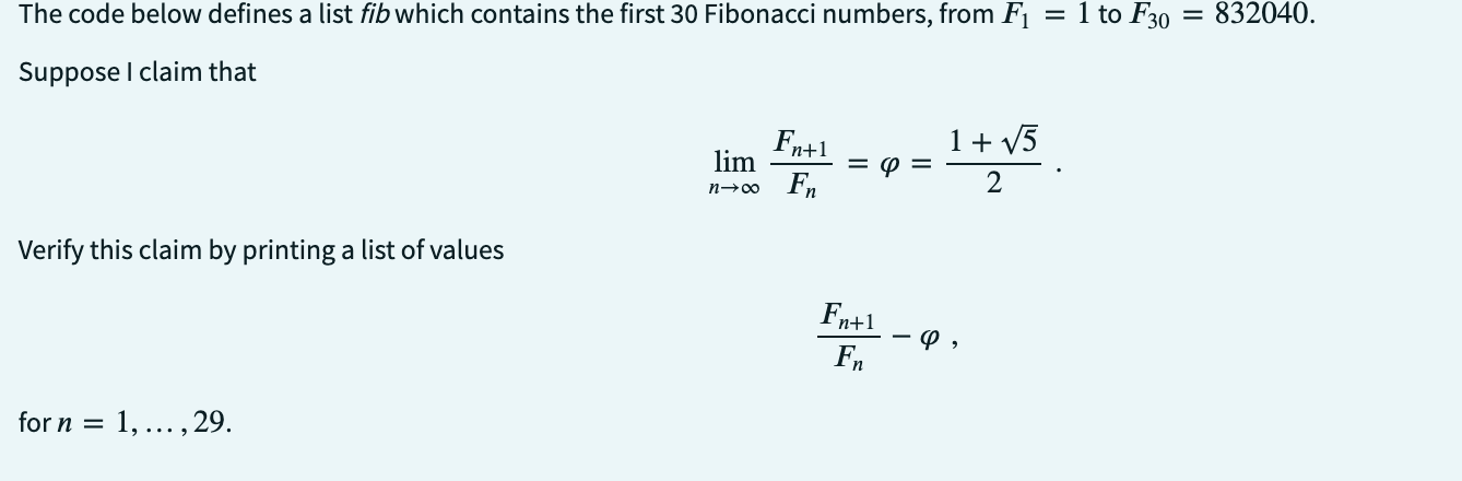 fib=[1, 1, 2, 3, 5, 8, 13, 21, 34, 55, 89, 144, 233, | Chegg.com