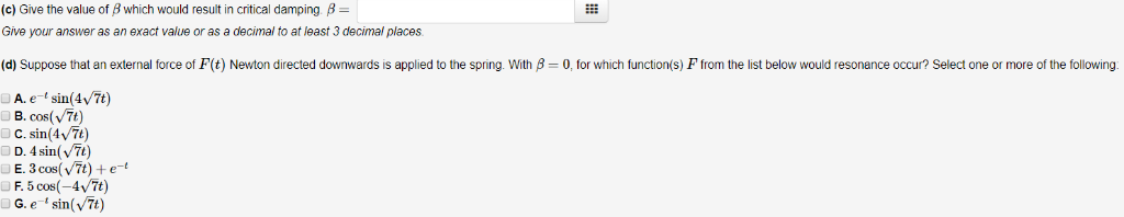 Solved (5 points) A spring is suspended vertically from a | Chegg.com
