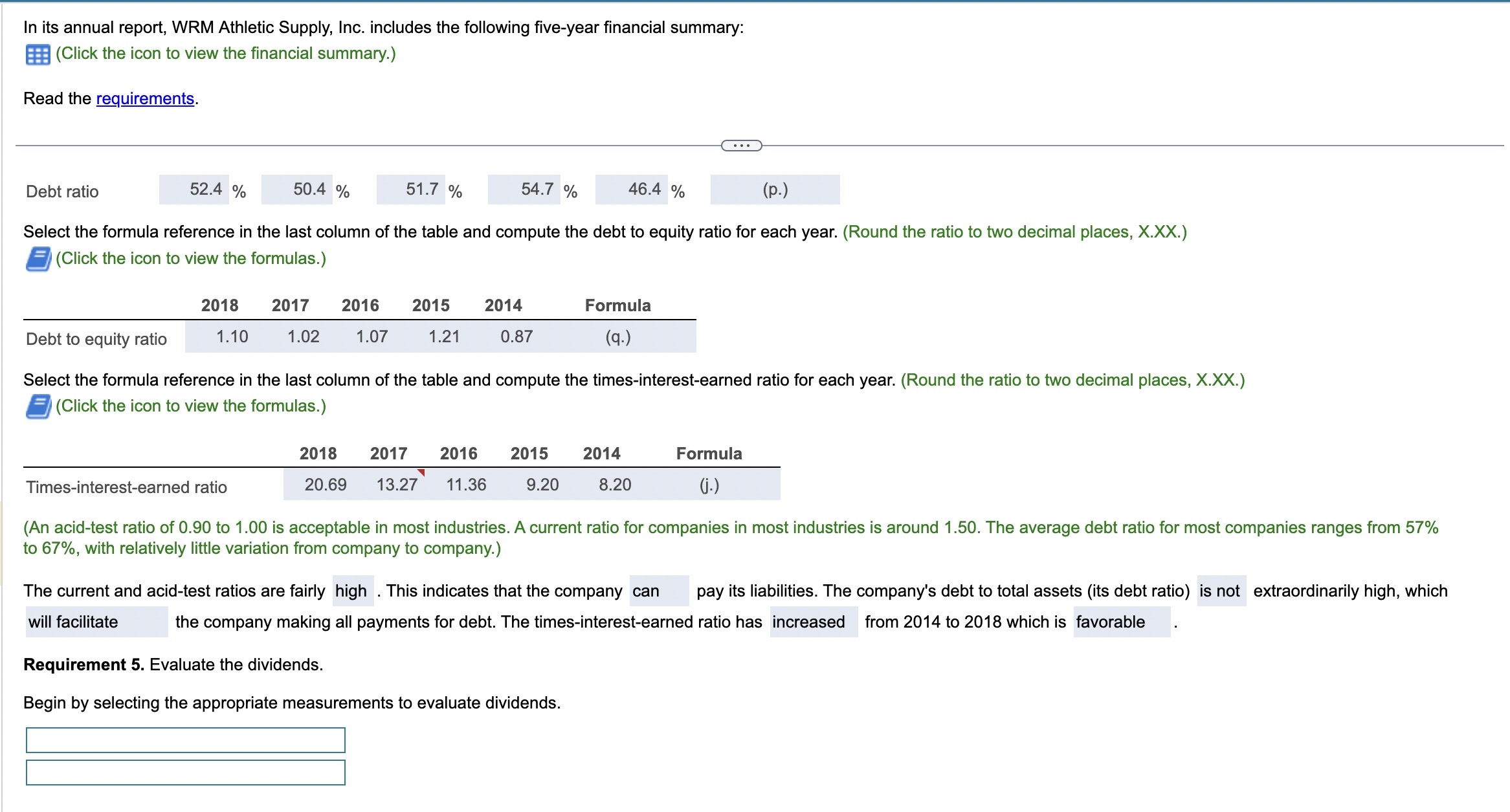 Solved In its annual report, WRM Athletic Supply, Inc. | Chegg.com