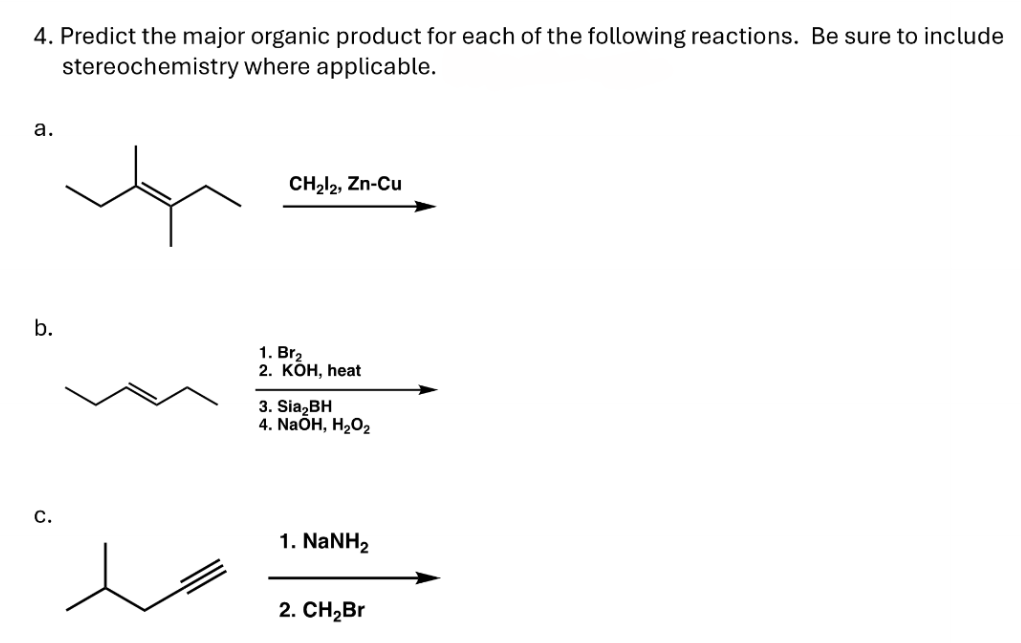 Solved Predict the major organic product for each of the | Chegg.com