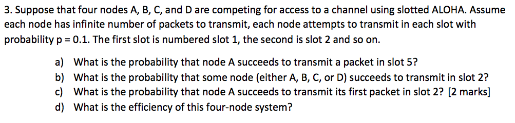 Solved 3. Suppose that four nodes A, B, C, and D are | Chegg.com