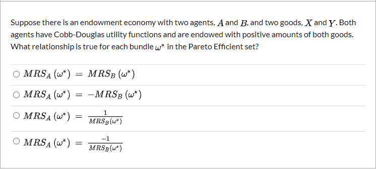 Solved Suppose there is an endowment economy with two | Chegg.com