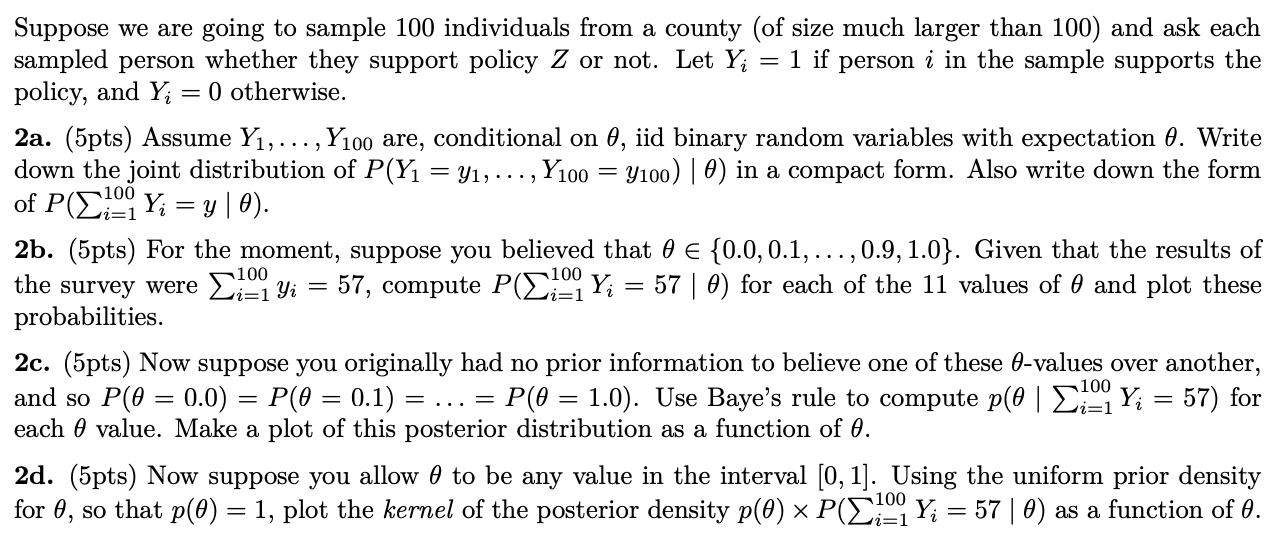 Solved Suppose we are going to sample 100 individuals from a | Chegg.com