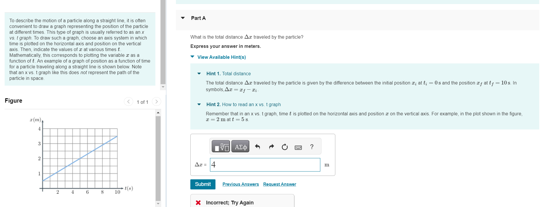 Solved To describe the motion of a particle along a straight | Chegg.com