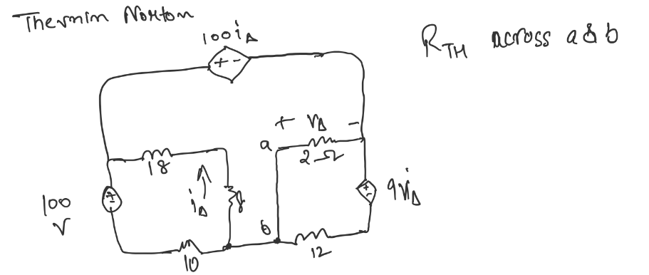 Solved Find Rth across a and b using Thevinin and Norton | Chegg.com