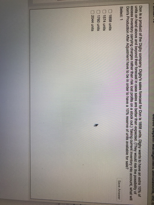 Solved Don is a product of the Digby company. Digby's sales | Chegg.com