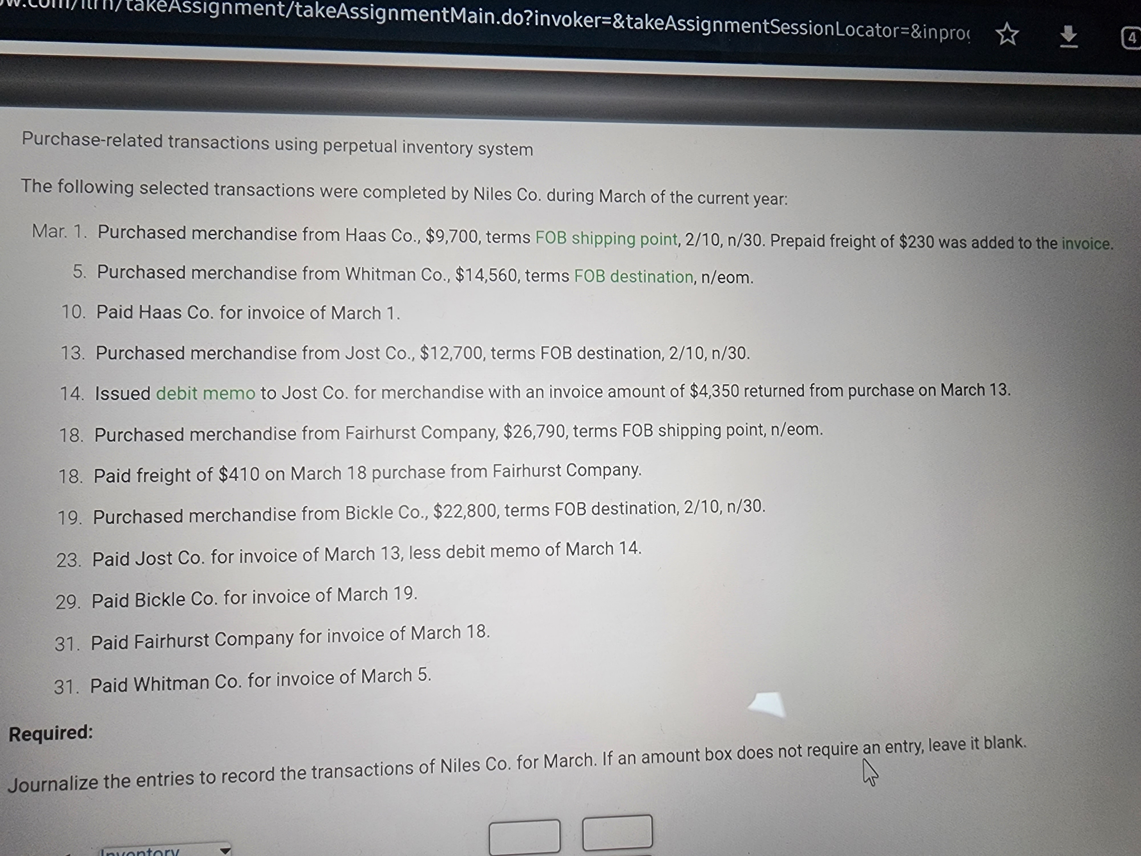Solved Purchase-related transactions using perpetual | Chegg.com