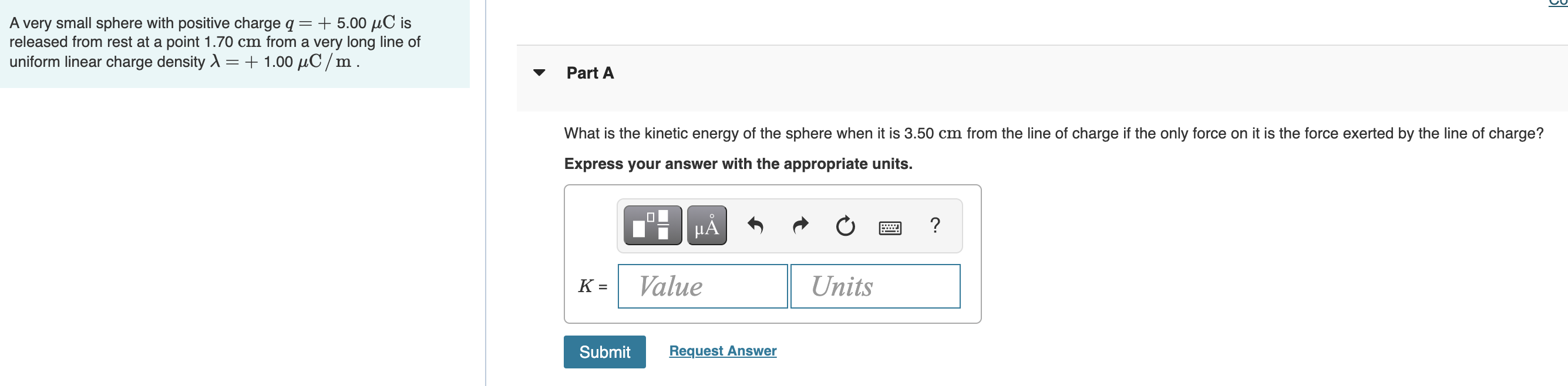 Solved A very small sphere with positive charge q= + 5.00 uC | Chegg.com