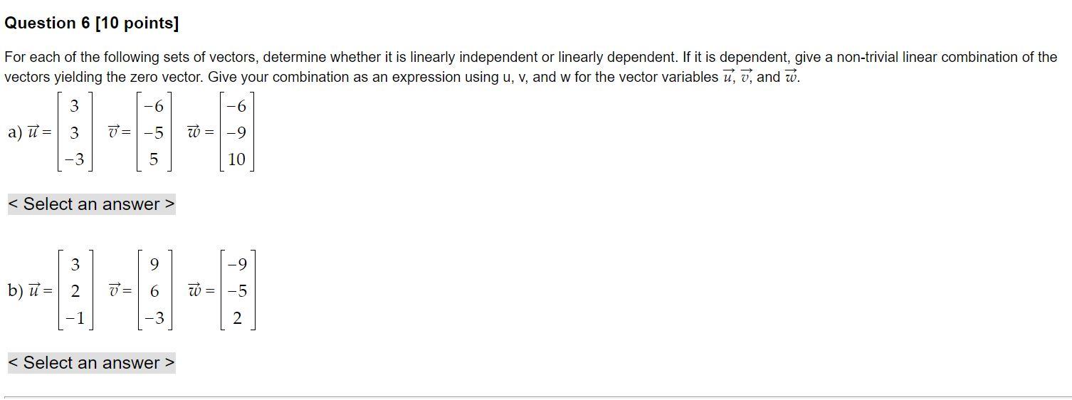 Solved Question 6 [10 points] For each of the following sets | Chegg.com