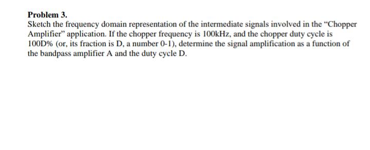 Solved Problem 3. Sketch the frequency domain representation | Chegg.com