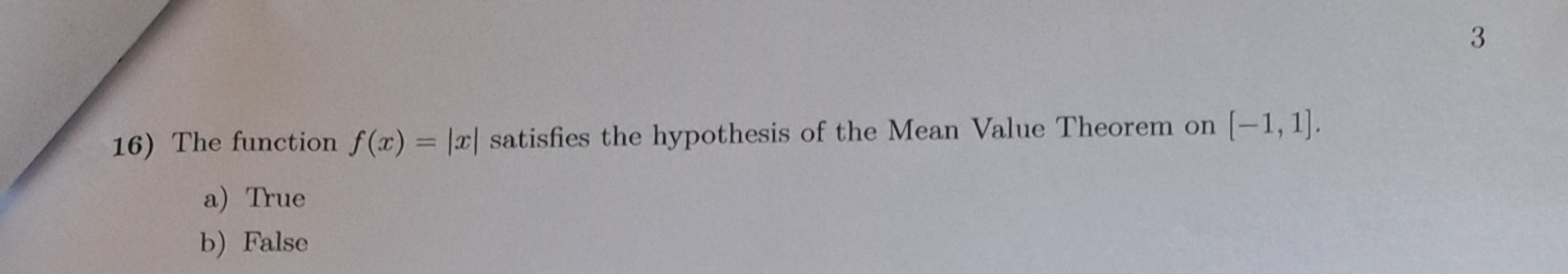 Solved The function f(x)=|x| ﻿satisfies the hypothesis of | Chegg.com