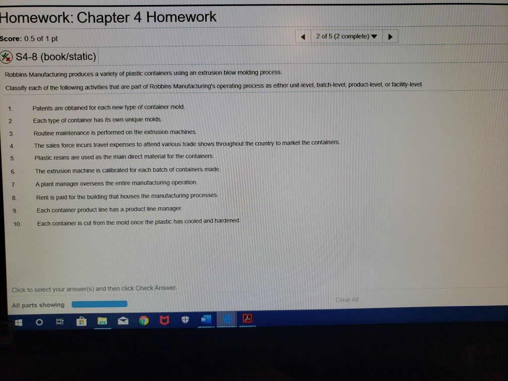 Solved Homework: Chapter 4 Homework Score: 0.5 of 1 pt S4-8 | Chegg.com Solved Homework: Chapter 4 Homework Score: 0.5 of 1 pt S4-8 | Chegg.com