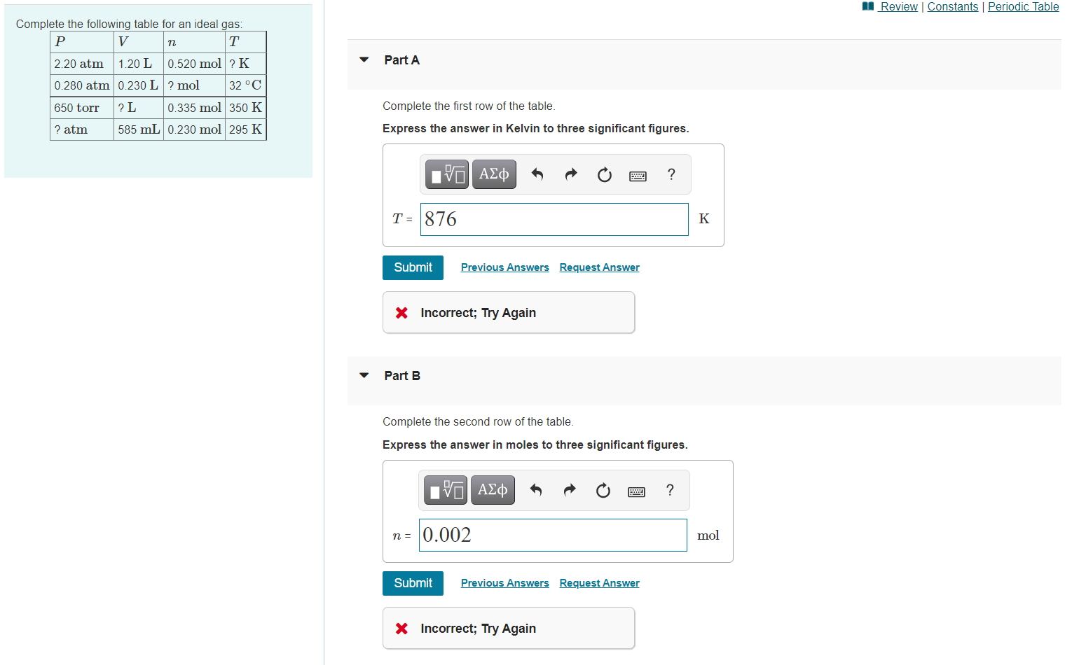 Solved A Review Constants Periodic Table Part A Complete the | Chegg.com