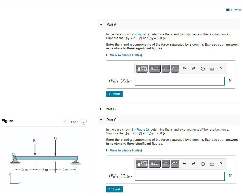 Solved II Review Part A In the case shown in (Figure 1), | Chegg.com