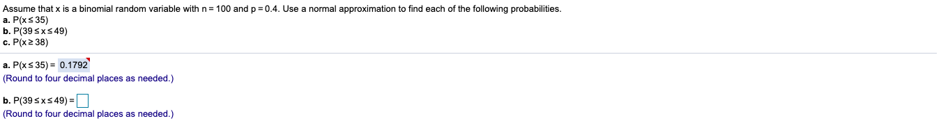 Solved Assume that x is a binomial random variable with n = | Chegg.com