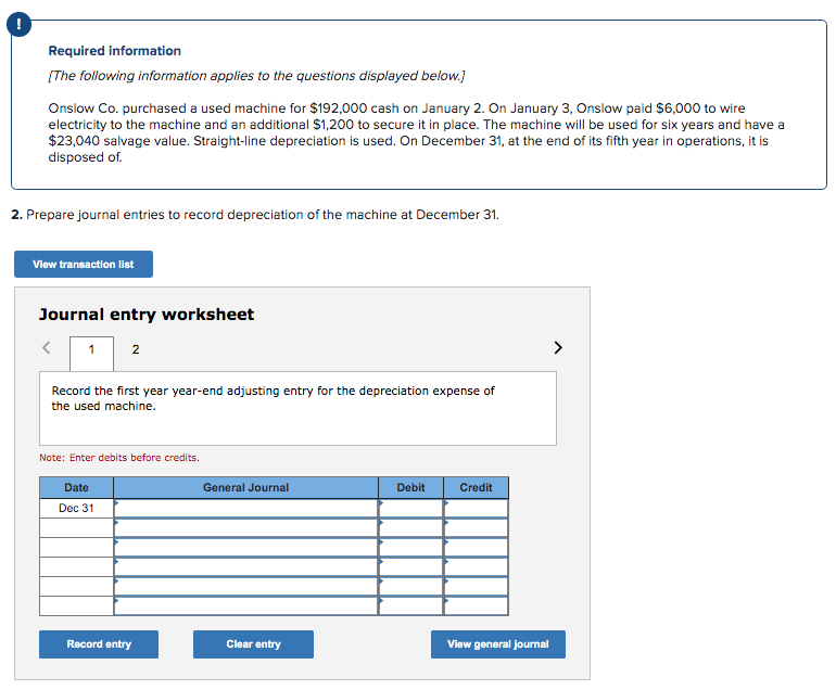 Solved 1. Prepare journal entries to record the machine's | Chegg.com