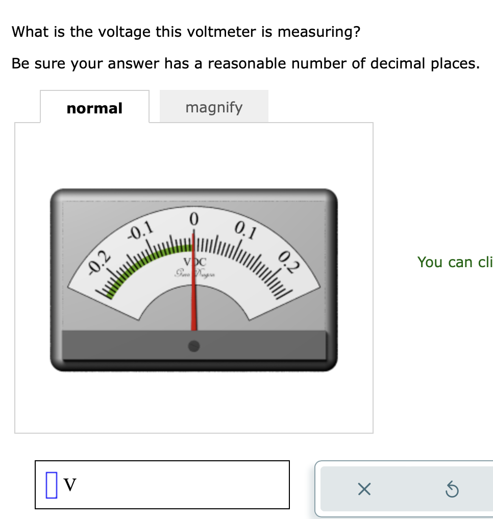 Solved What is the voltage this voltmeter is measuring? Be | Chegg.com