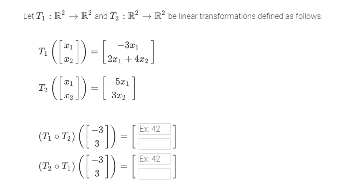 Solved Let T1:R2→R2 and T2:R2→R2 be linear transformations | Chegg.com