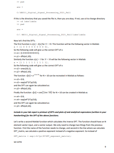 Solved Include in your lab report a printout of DFTs and | Chegg.com