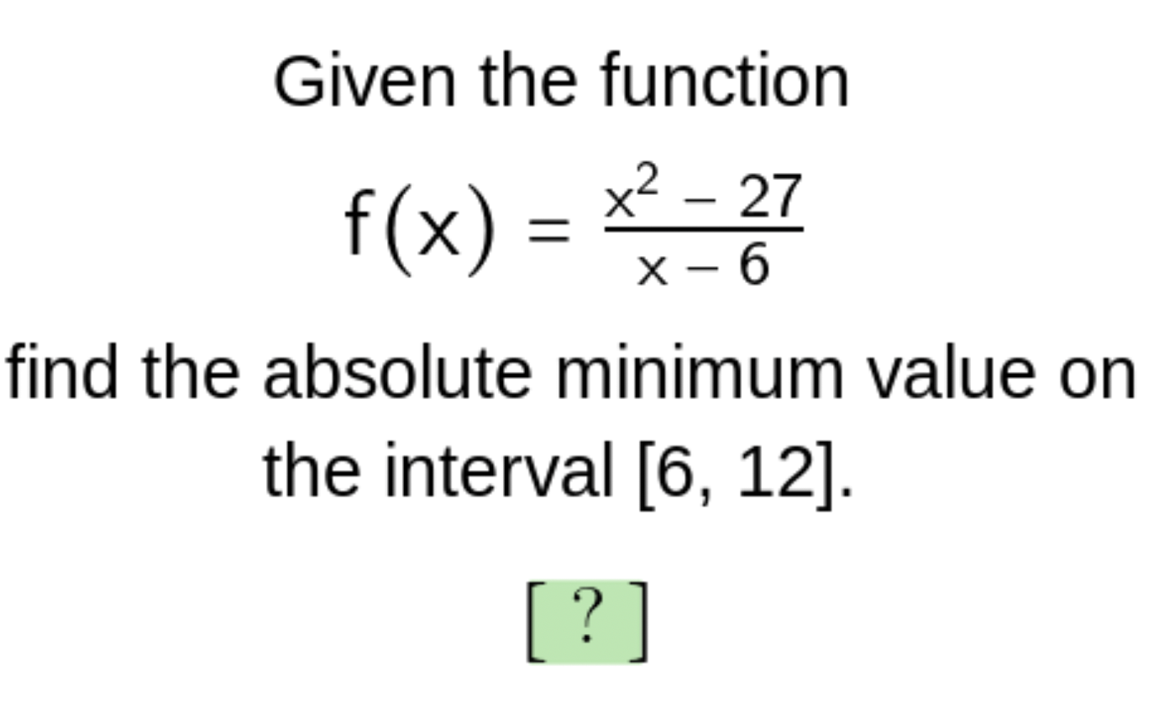 Solved Given The Functionf X X2 27x 6find The Absolute