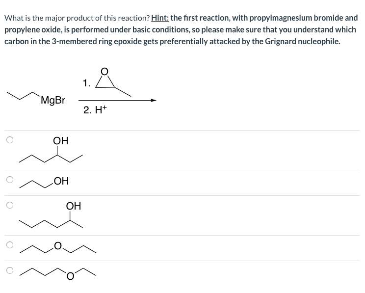 Solved What is the major product of this reaction? Hint: the | Chegg.com