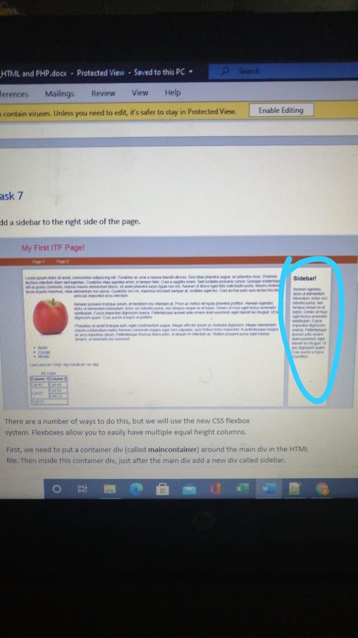 Solved TCSE 11T_Lab6_HTML and PHP.docx - Protected View - | Chegg.com
