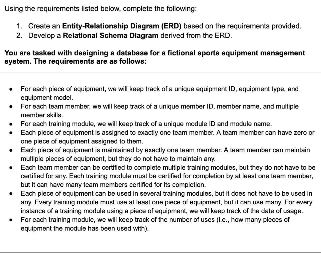 Solved Using the requirements listed below, complete the | Chegg.com
