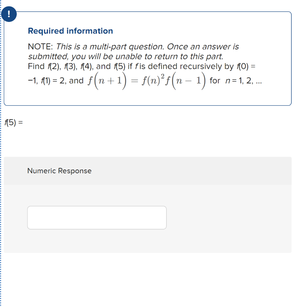 Solved Required information NOTE: This is a multi-part | Chegg.com