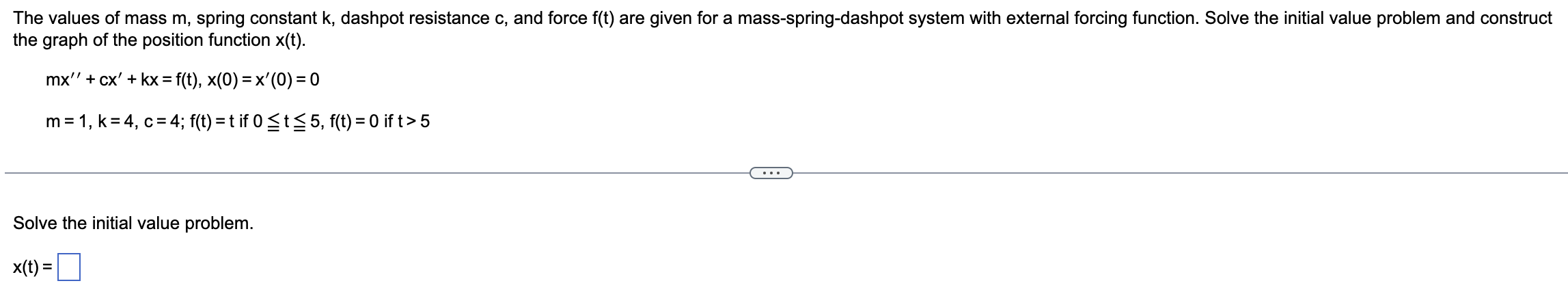 Solved The values of mass \\( m \\), spring constant \\( k | Chegg.com