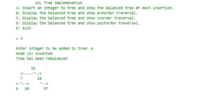 Solved AVL Tree Implementation program Important note: You | Chegg.com