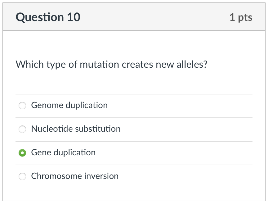 Solved Which type of mutation creates new alleles? Genome | Chegg.com