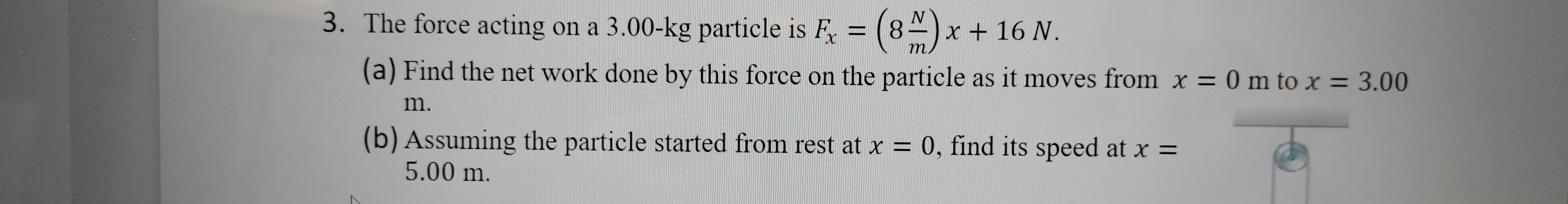 Solved 3. The force acting on a 3.00−kg particle is | Chegg.com