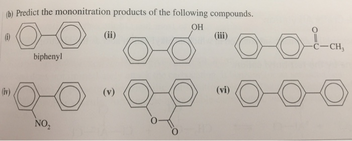 Solved Predict the mononitration of the following compounds. | Chegg.com