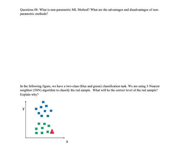 Solved Questions 08: What is non-parametrie ML Method? What | Chegg.com