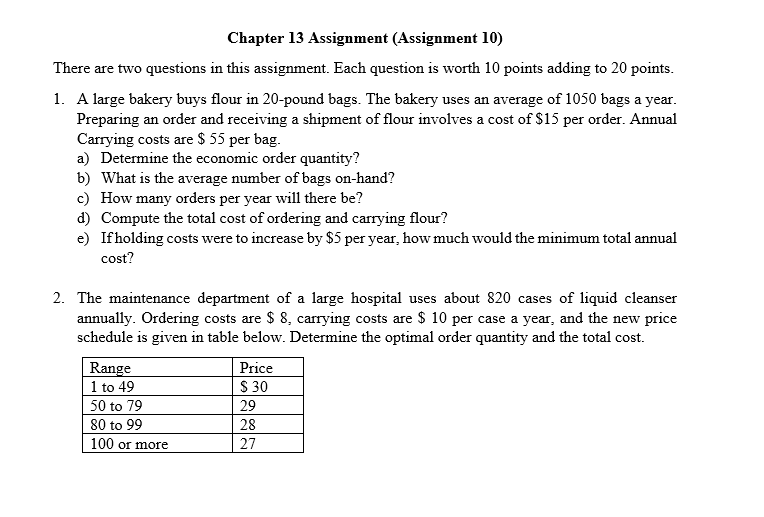 Solved Chapter 13 Assignment Assignment 10 There Are Two 0792