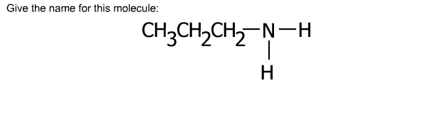 Solved Give the name for this molecule: CH3CH2CH2–Ņ-H I- | Chegg.com