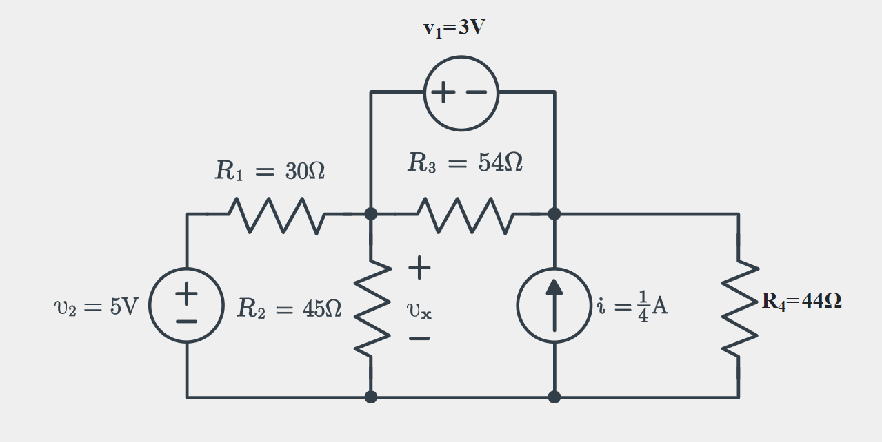 Solved Find Vx and the power of the source V1 uses the | Chegg.com