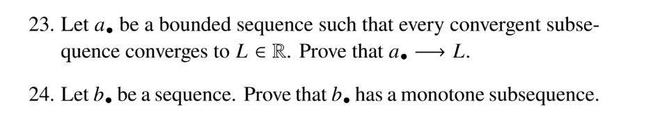 23 . Let a∙ be a bounded sequence such that every | Chegg.com