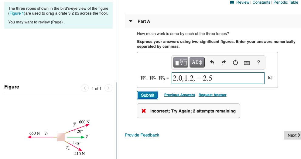 Solved A Review | Constants 1 Periodic Table The three ropes | Chegg.com