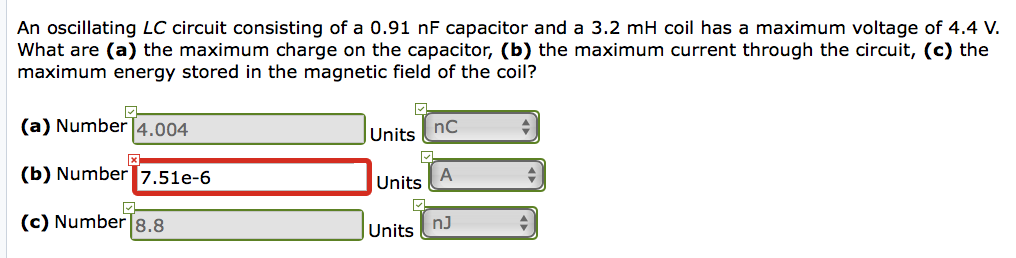 Solved An oscillating LC circuit consisting of a 0.91 nF | Chegg.com