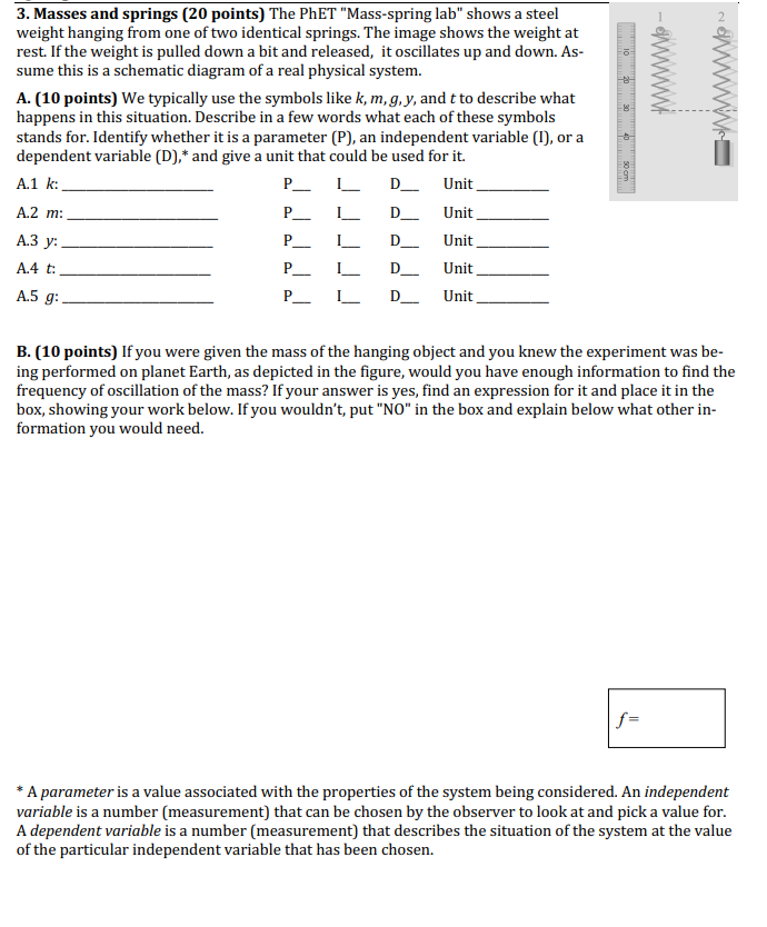 Solved The PhET "Mass-spring lab" shows a steel weight | Chegg.com