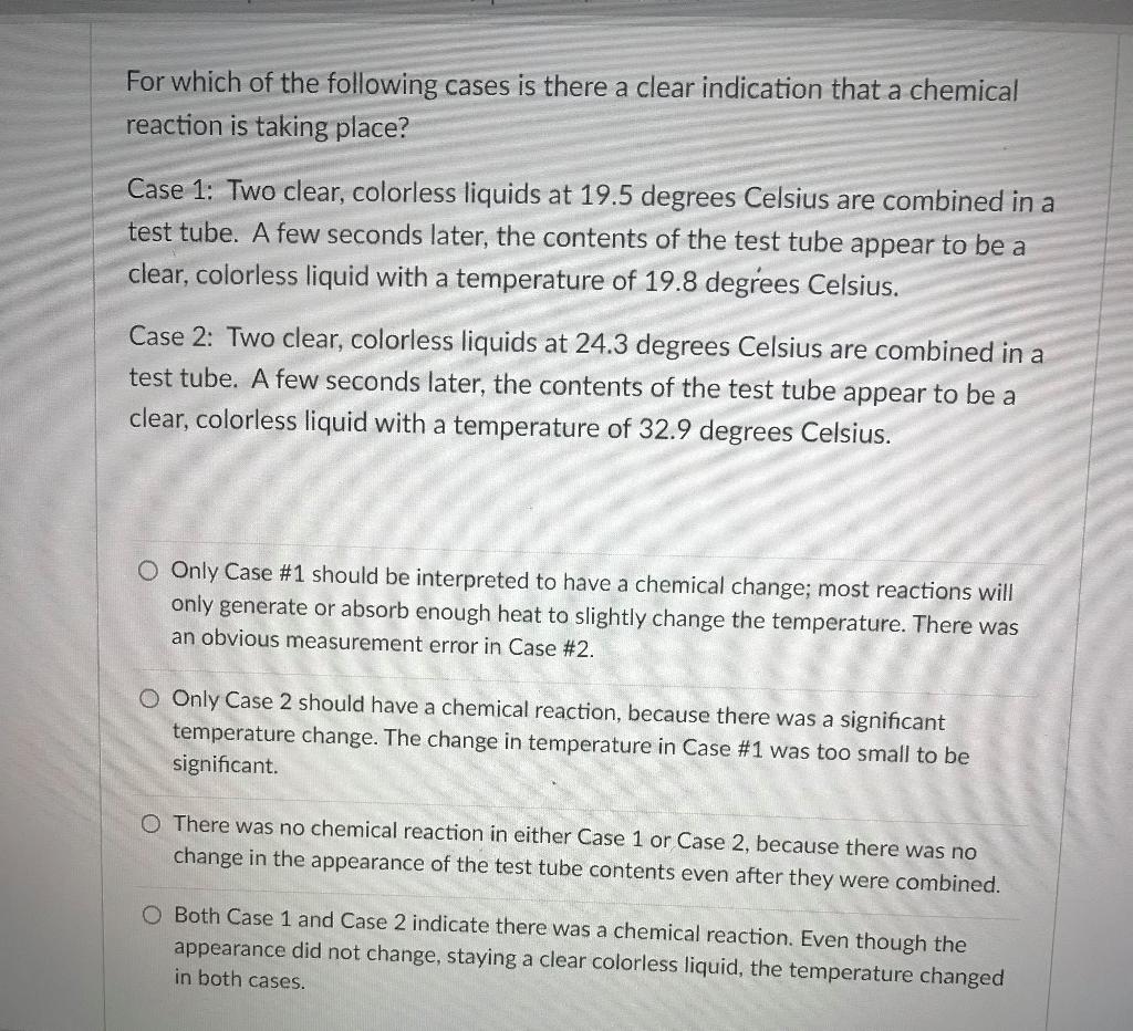 Solved For which of the following cases is there a clear | Chegg.com