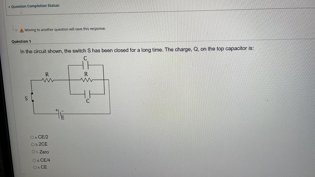 Solved In the circuit shown, the switch S has been closed | Chegg.com