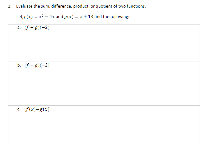 Solved 2. Evaluate the sum, difference, product, or quotient | Chegg.com